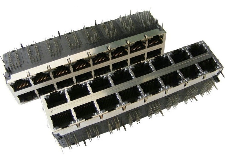 Rj45 POE Pinout 0854-2X8R-66-F Gigabyte Magjack Voip 2x8 Stack Port ...