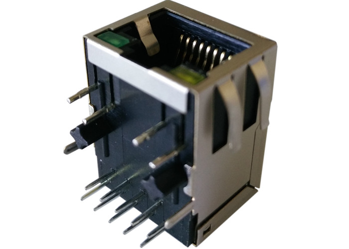1000BASE-T RJ45 Pinout ARJ11E-MCSA-AB-GM2 Melalui Lubang Dengan Magnetics