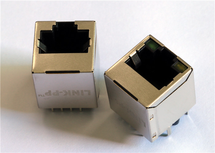 51F-1203GYD2NL Vertikal RJ45 Jack Lurus Masuk 10/100 Konektor Magnetik